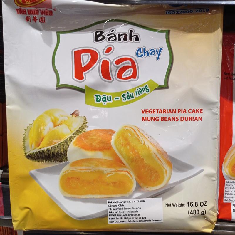 Tan Hue Vien Vegetarian Pia Cake 480gr Kue Pia Durian - Shop | Tokopedia