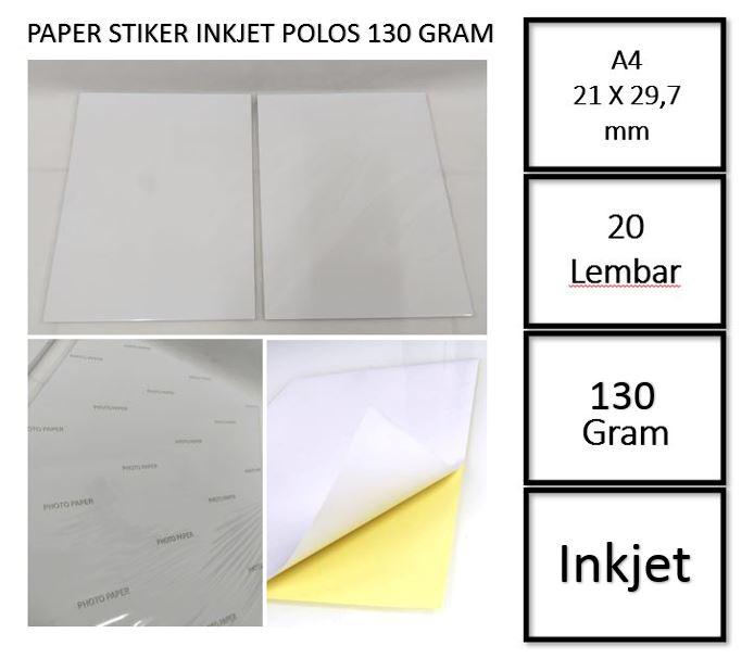 KERTAS / PAPER FOTO STIKER INKJET A4 130 GSM - Shop | Tokopedia