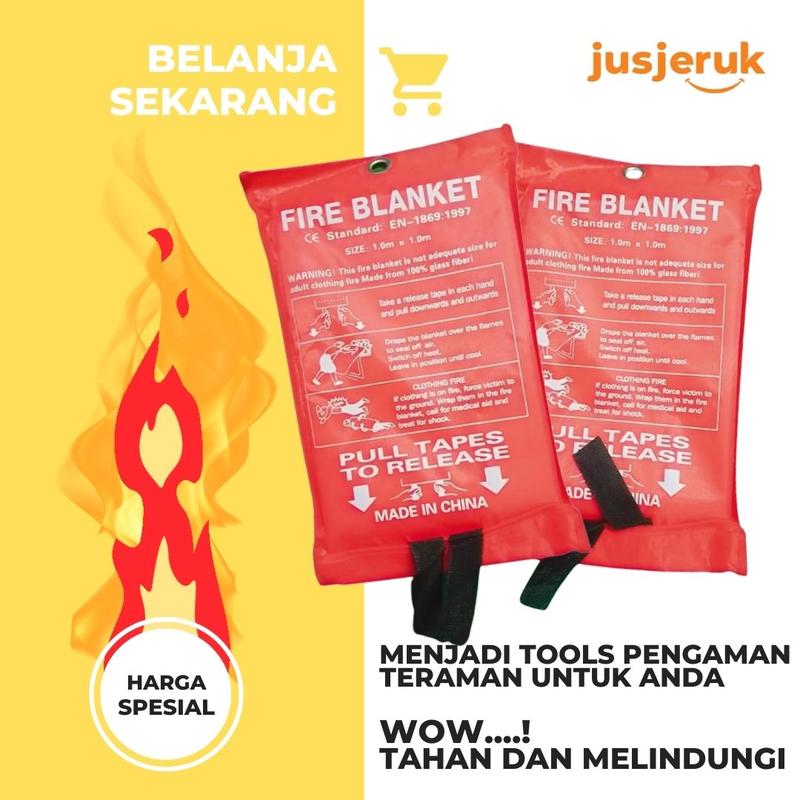 Kain Pemadam Api Fiberglass Fire Blanket Flame Shelter Cover - Shop ...