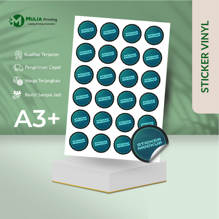Jual Sticker Label / Label Kemasan Vinyl A3 Custom - MULIA PRINTING ...