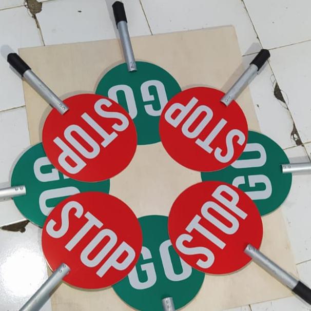 Jual Rambu Parkir STOP & GO Tangan Diameter 20cm dan 24cm (bisa custom ...