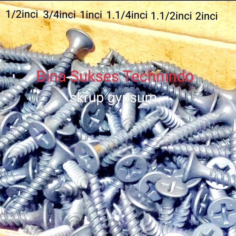 scrup gypsum 1/2" 3/4" 1" 1.1/4" 1.1/2" 2" ecer per biji - Shop | Tokopedia