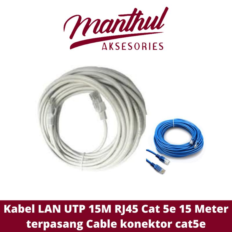 Kabel LAN UTP 15M RJ45 Cat 5e 15 Meter terpasang Cable konektor - Shop ...