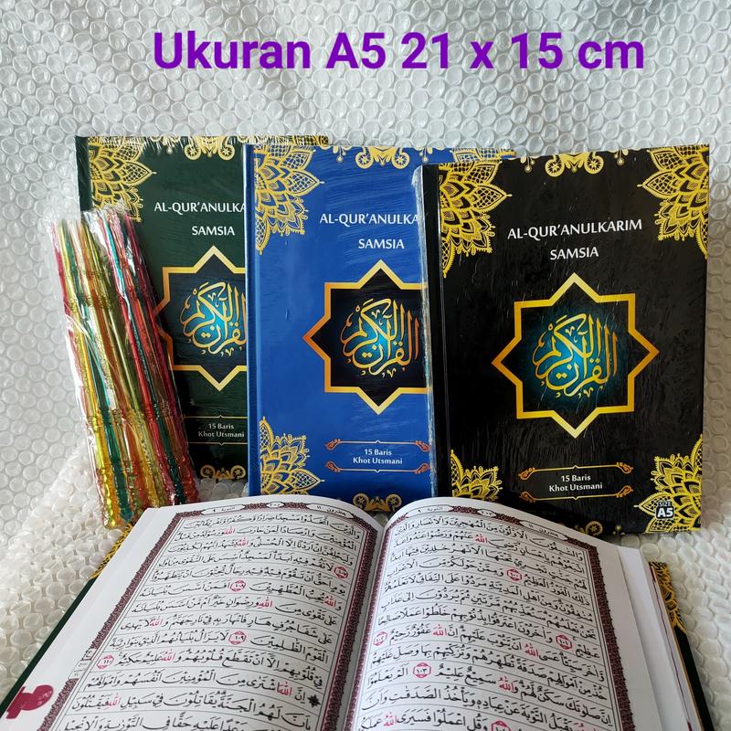 Al Quran Samsia A5 Khot Utsmani Ayat Pojok 15 Baris 2 Warna Huruf ...