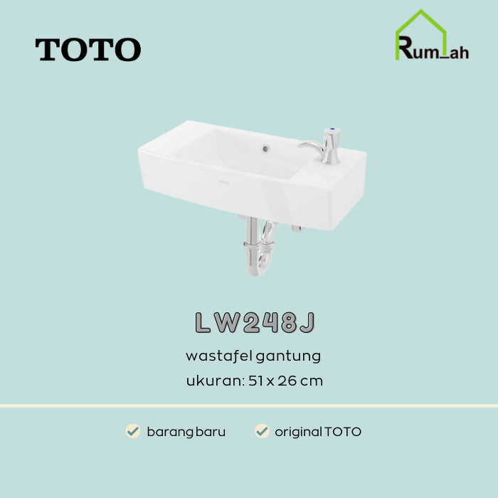 Jual WASTAFEL GANTUNG KOTAK LW248J TOTO / WASHTAFEL KECIL TOTO BODY ...