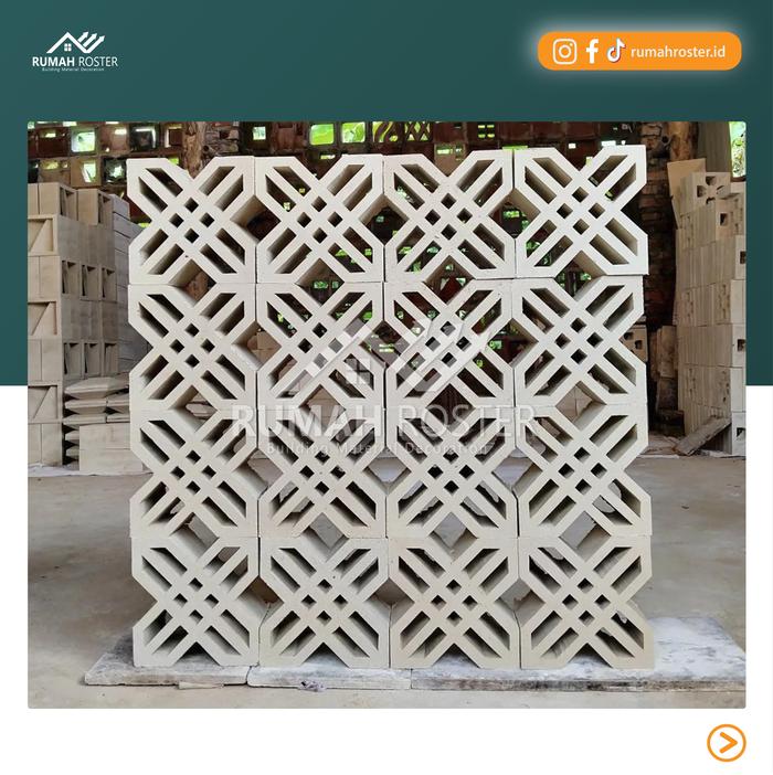Jual Roster beton Minimalis Warna Putih/ Roster Minimalis Motif X ...