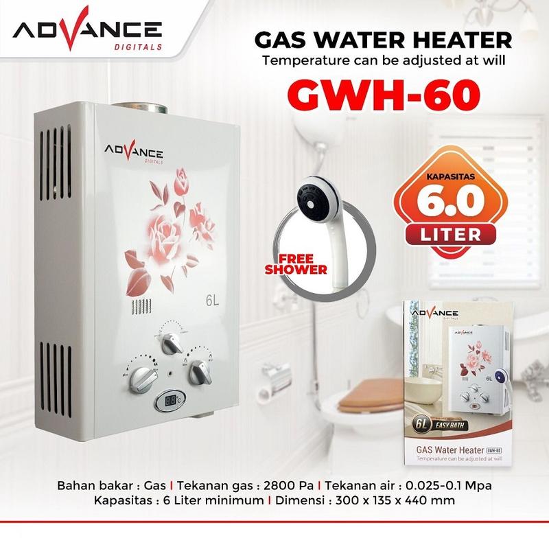 Advance Water Heater GWH-20 Pemanas Air Gas 6 Liter GWH20 LE - Shop | Tokopedia