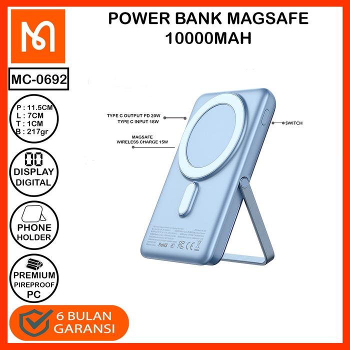 Jual MCDODO MC-069 10000MAH 15W Magsafe Powerbank with Digital Display ...