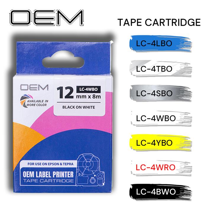 Jual OEM TAPE 12mm X 8m untuk EPSON PRINTER LABEL - Red on White - Kab ...