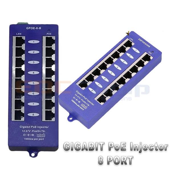 Passive POE Injector 8 Port Gigabit / POE Gigabit 8 Port / POE 8 Port ...