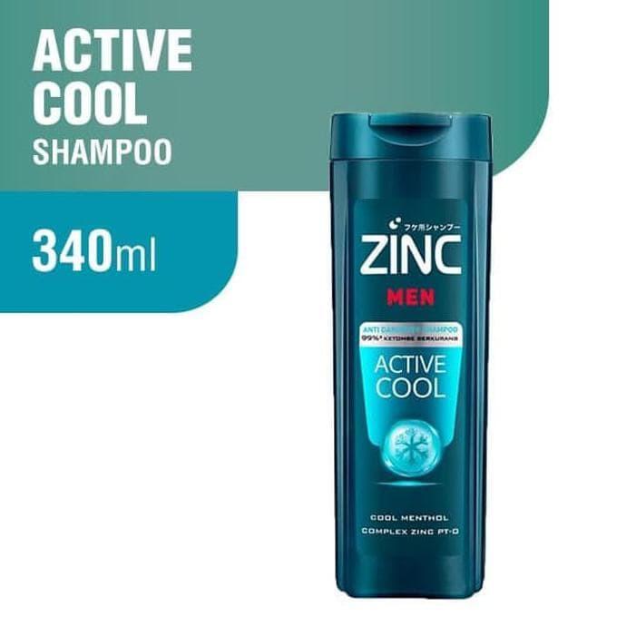 Zinc Men Biru Anti-Dandruff Shampoo Active Cool 340ml - Shop | Tokopedia