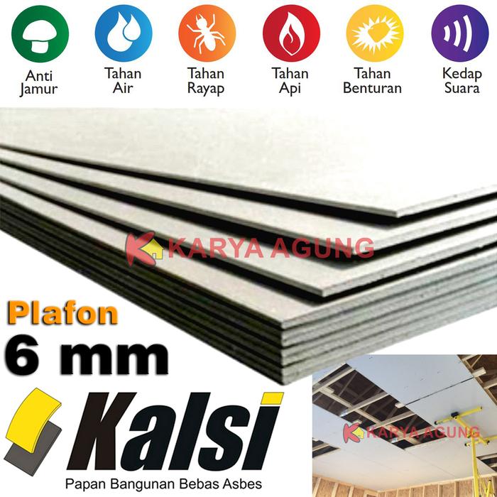Jual KALSIboard Ling 6mm / Papan Plafon Kalsi Board 6 mm (1200 x 2400 ...
