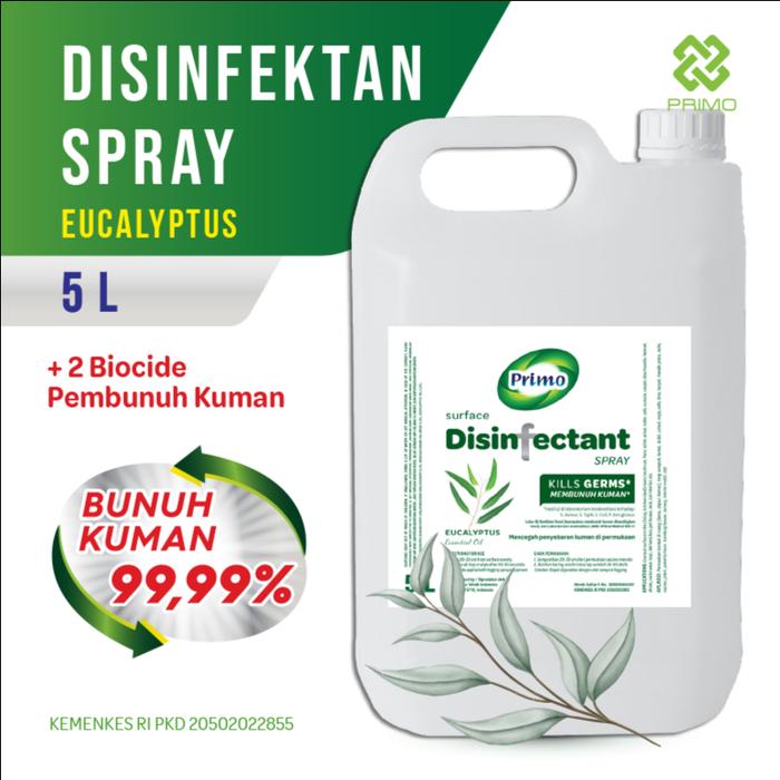 Promo PRIMO Disinfectant Spray 4L Eucalyptus Disinfektan Semport Anti ...