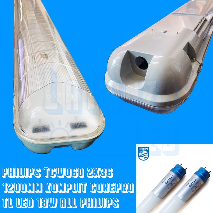 Jual PHILIPS TCW060 Kap Waterproof 2x36 TL LED CorePro 18W 18 Watt ...
