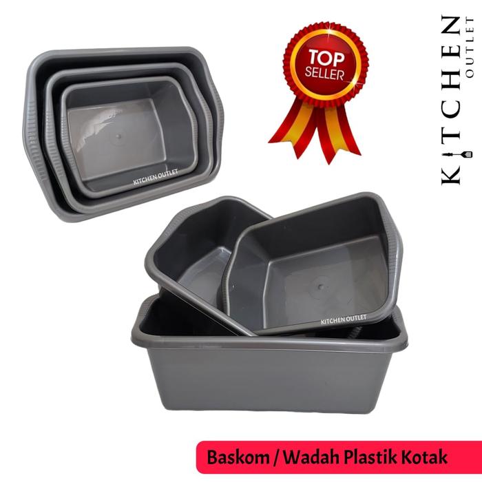 Jual Baskom Plastik Baskom Kotak Plastik Bak Segi Silver Komet - Bee L ...
