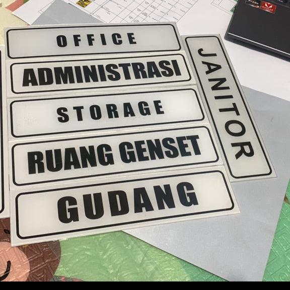 Jual SIGN NAMA RUANGAN AKRILIK 2MM 5CM X 20CM - OFFICE, 10CM X 30CM ...