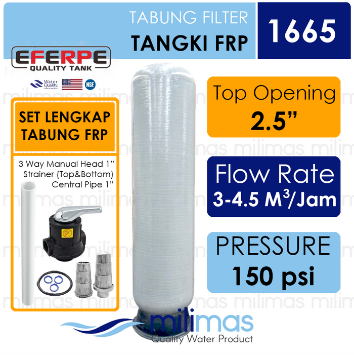 Jual EFERPE - Tangki Filter FRP Uk.1665 - FRP Tank Port 1" - Kota ...