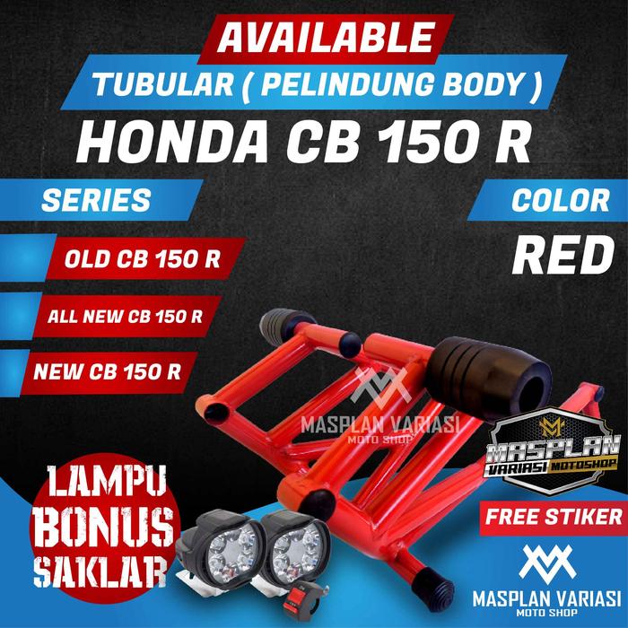 Jual Tubular New CB150R Crashbar CB150R Old - Merah + Lampu, All New ...