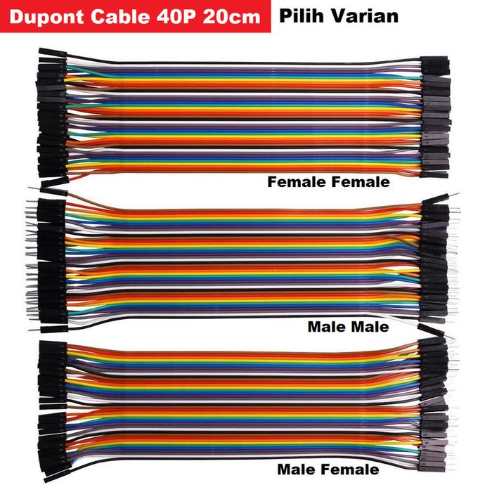 Jual Kabel Jumper 40 Pin 20 cm CABLE WIRE 40pcs 20CM 40P FEMALE/MALE ...