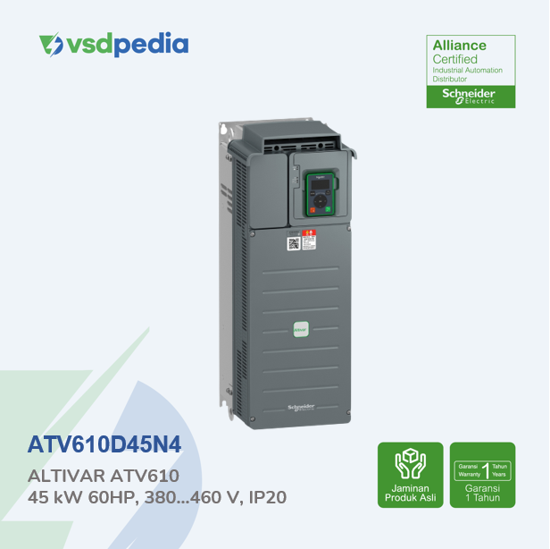 Promo SCHNEIDER ALTIVAR ATV610 INVERTER VSD VFD 45kW 60HP 380-460VAC ...
