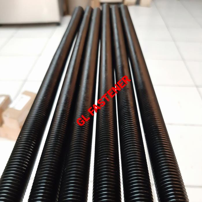 Jual Long Drat Baja 8.8 M16 x 1000 As Drat Thread Rod Stud Bolt Hitam P ...
