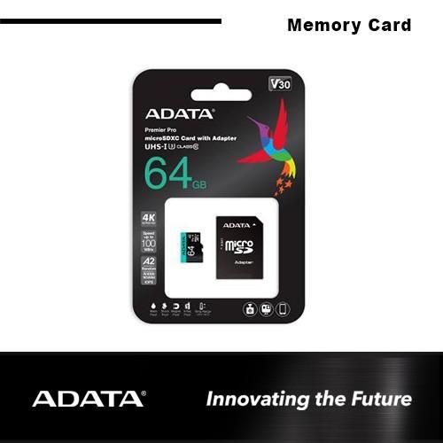 ADATA Premier Pro MICRO SDXC UHS-I U3 V30S 100/75 MB/s 64GB - TOSCA ...