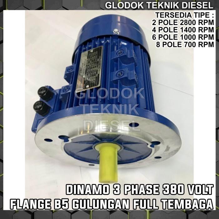 Jual Dinamo Motor B5 7.5 HP 5.5KW 750RPM 3PHASE 8 POLE FULL Tembaga ...