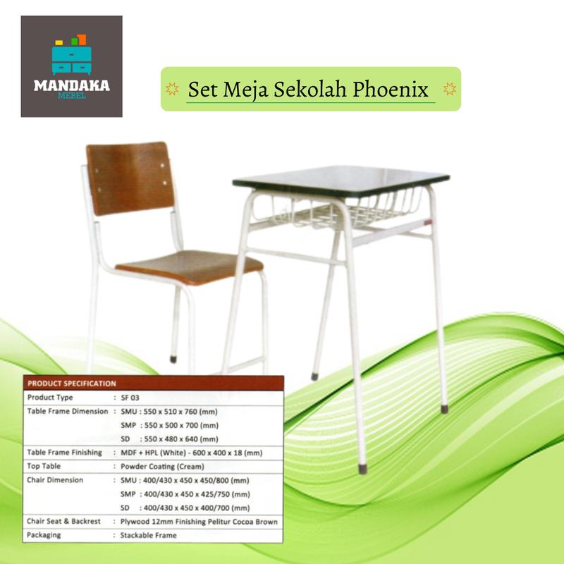 Meja Belajar / Meja Sekolah - Phoenix Sf 03 (set) - Shop | Tokopedia