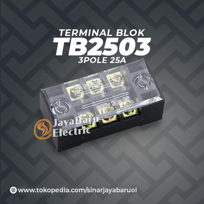 Jual Terminal Block Terminal Blok 3P 3 Pole 25A TB2503 - Jakarta Barat ...
