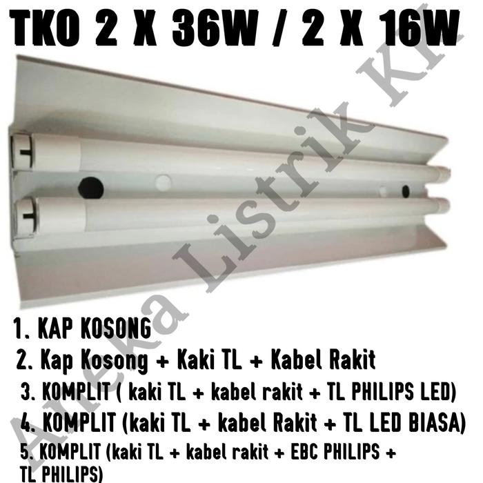Jual KAP LAMPU TKO 2X36 2X16 W WATT TK O OUTBOW 2X36W 2X16W 2 X 36 16 ...