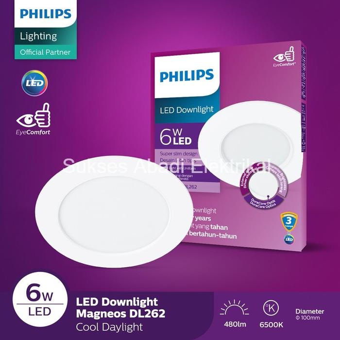 Jual Lampu Downlight LED Philips 6 watt DL262 MAGNEOS 6W Super Slim ...