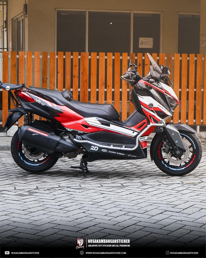 Jual Custom stiker Xmax merah grafis full body - Graftac, Glossy Kilap ...