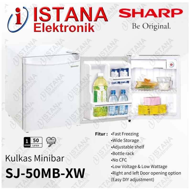 SHARP KULKAS PORTABLE/MINIBAR 50 LITER SJ-50MB-XW - Shop | Tokopedia