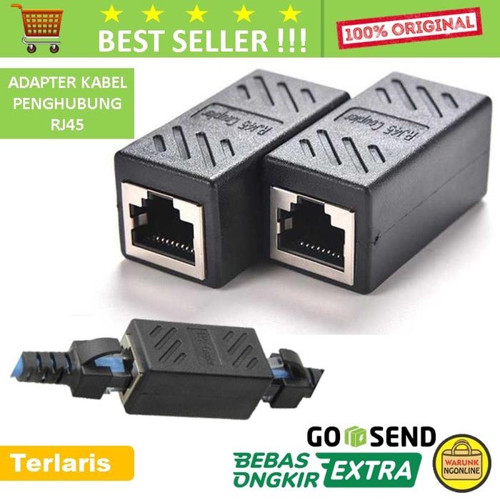 Jual RJ45 Female to Female Cat 15A16A LAN Extension Adaptor Connector ...