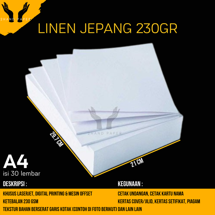 Jual Kertas Linen A4 230 gr isi 30 lembar / Kertas Linen Jepang 230 gr ...