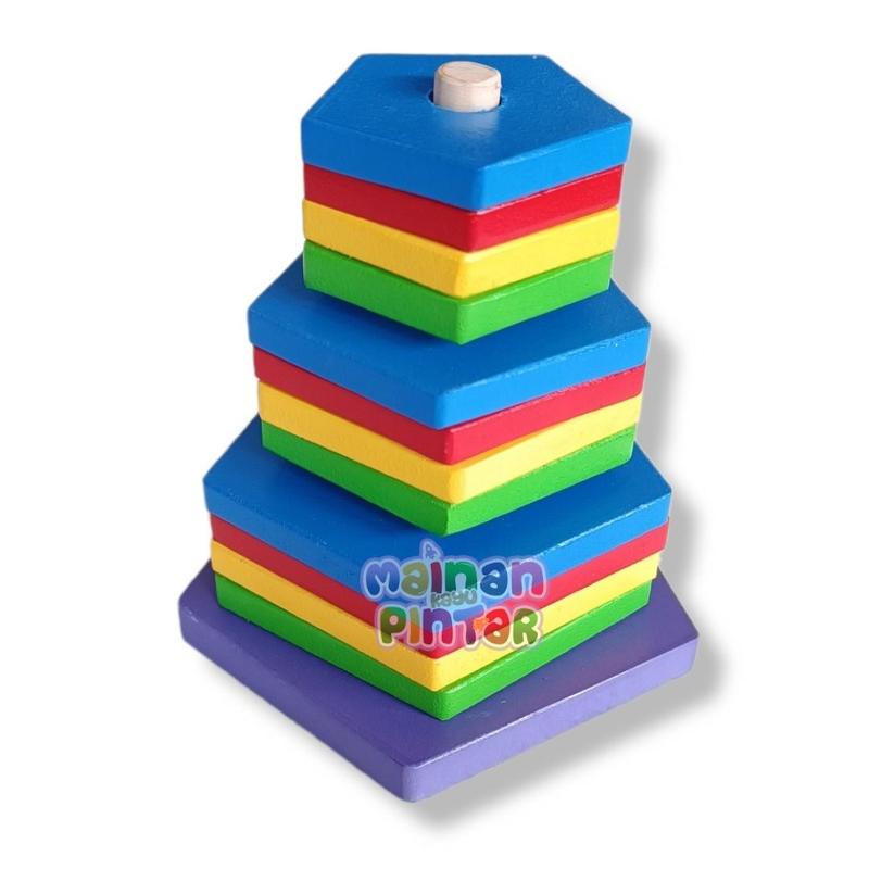 Menara Pelangi Segilima Mainan Edukasi Anak - Shop | Tokopedia