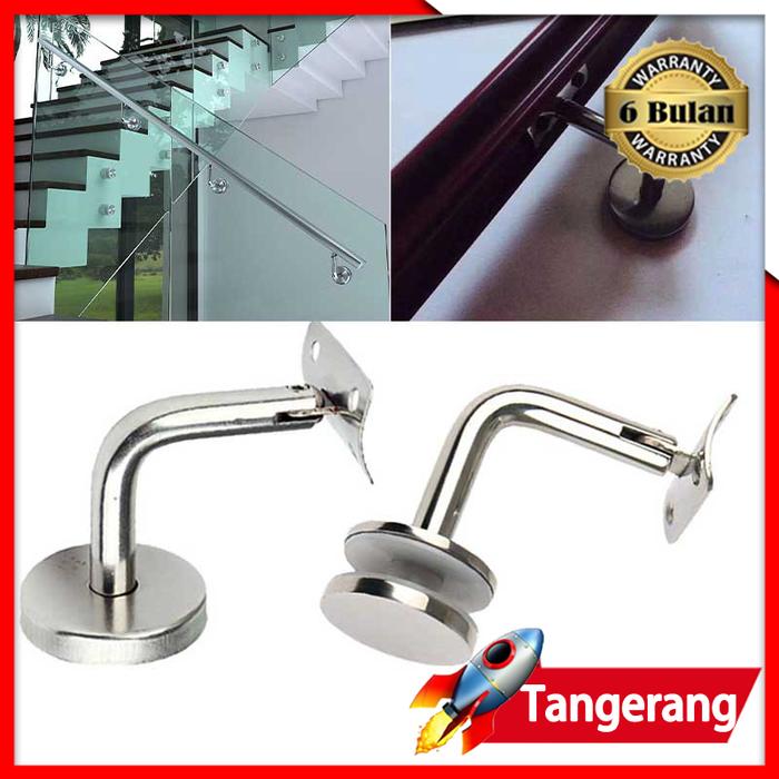 Jual 60x60 mm Bracket Handrail Kaca Stainless Railing Tangga Balkon ...