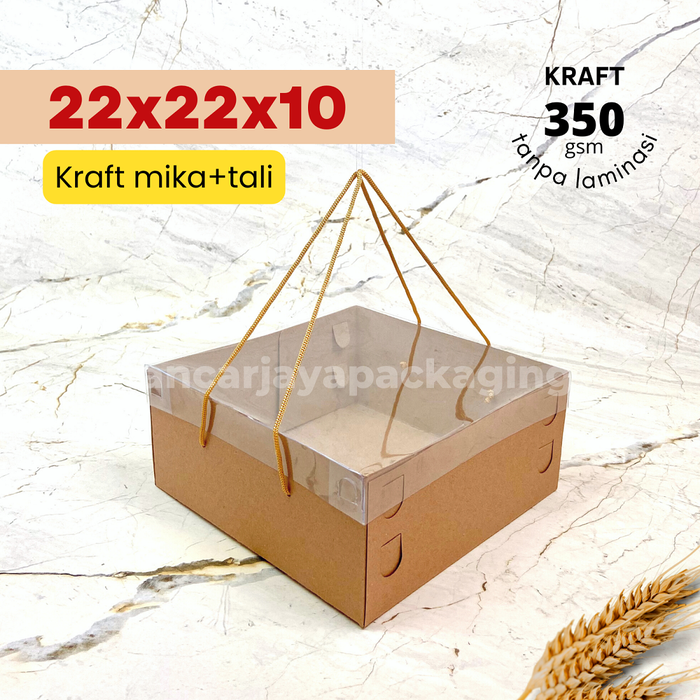 Promo Kraft Mika Tali Box Kue Tart Cake Roti Hampers Kotak Kemasan ...
