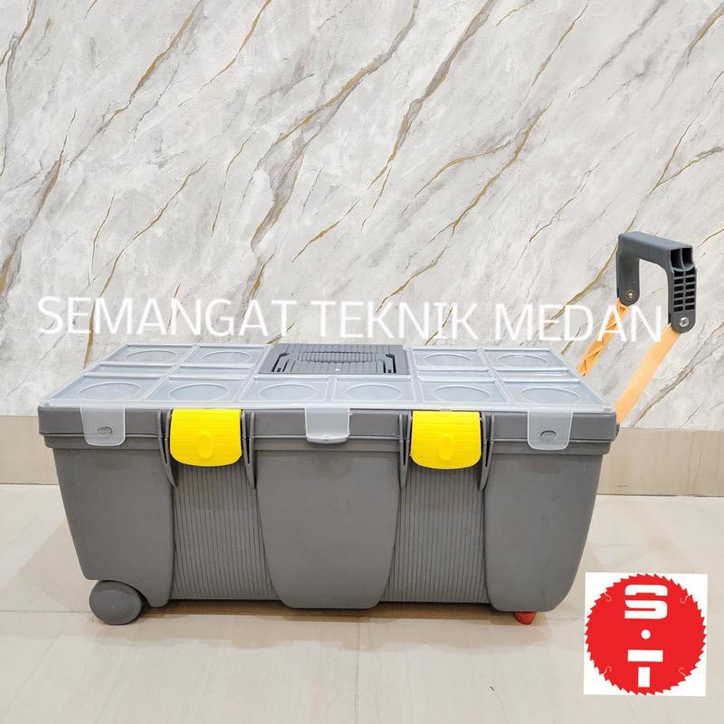 TOOL BOX TOOLBOX KOTAK PERKAKAS 3 TINGKAT PVC RODA TROLI TROLLEY WIPRO ...