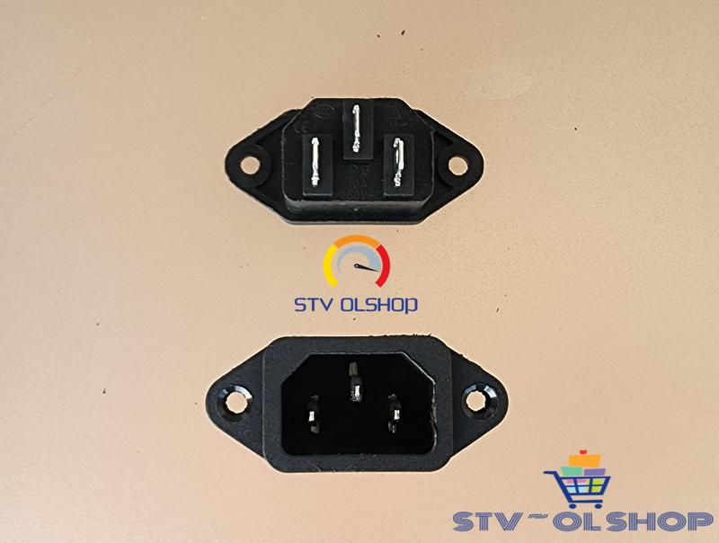 Soket AC outlet 3 pin / soket ac power outlet computer - Shop | Tokopedia