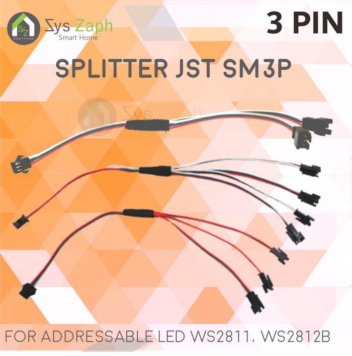 Jual Kabel Splitter LED Strip WS2811 WS2812b JST SM SM3P 3 Pin Cabang 2 ...