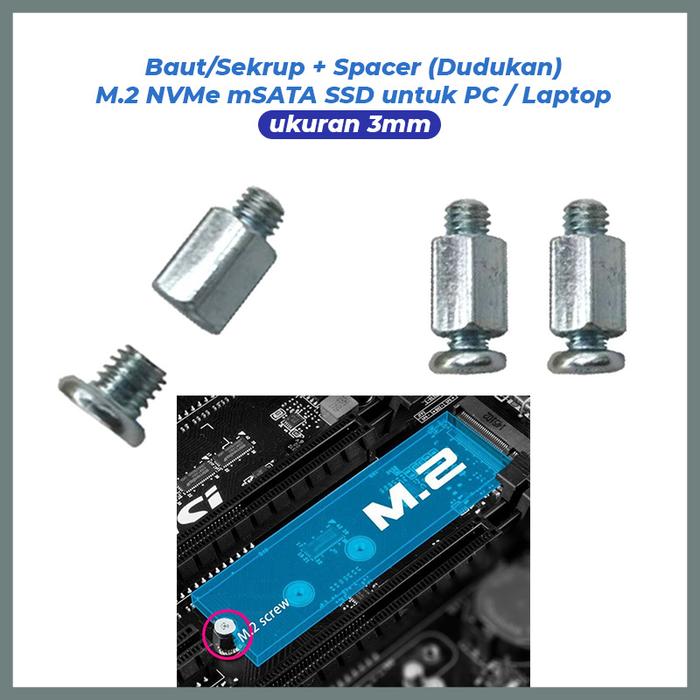 Jual Baut SSD M.2 NVMe M2 SATA Screw Sekrup Mur Stainless Steel Ukuran ...