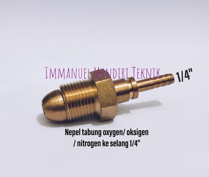 Jual Nepel tabung oksigen 1/4 / Nepel tabung nitrogen selang 1/4 ...