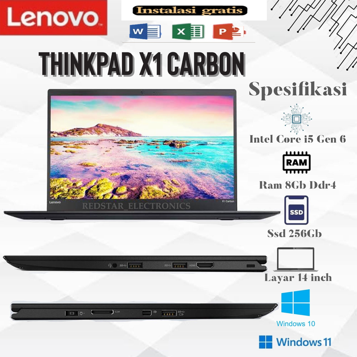 Jual ULTRABOOK PREMIUM ! LENOVO X1 CARBON Core i5 6TH 8GB/1TB SSD - 8GB ...