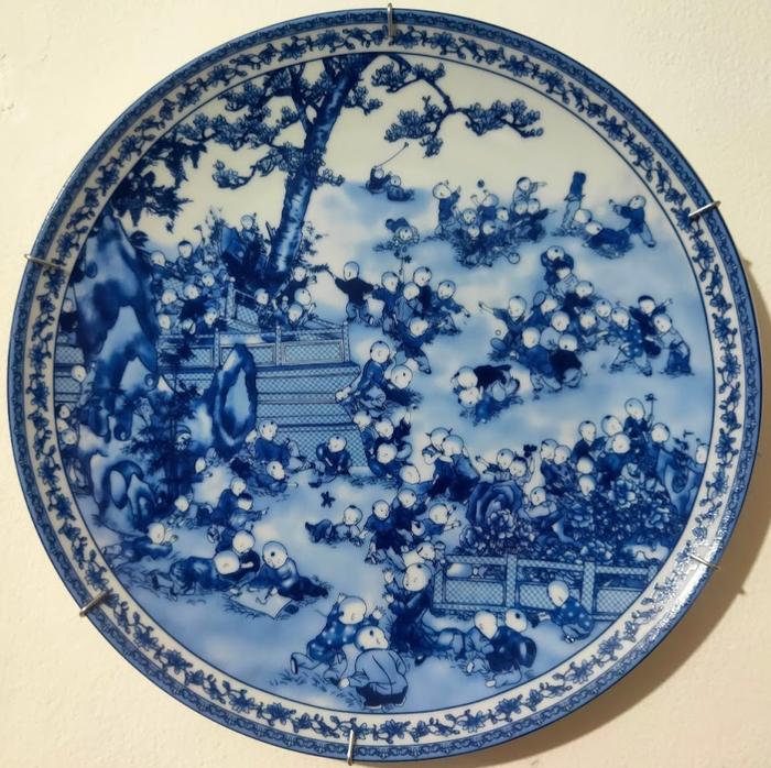 Jual Keramik Pajangan Piring Antik Cina Kansai Blue #01 - Jakarta Utara ...
