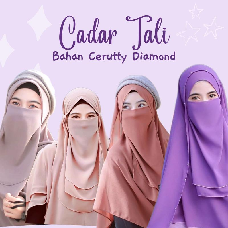 Cadar tali 2 layer Bahan Ceruty Diamond jahit kelim Ayurihijab - Shop ...