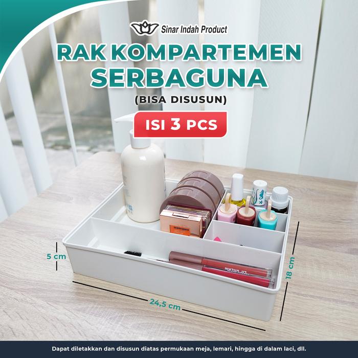 Jual Kotak Pembatas 3pcs Laci Organizer Sekat Penyimpanan Drawer ...