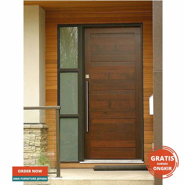 Jual Daun Pintu modern Minimal Kayu Jati, Pintu Kamar Jati,Pintu Rumah ...