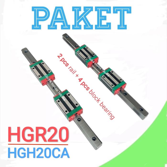 Jual Paket Rail Rel linear guide HGR20 HGH20 HGR HGH 20 CNC bearing ...