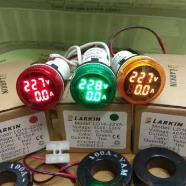 Jual Larkin Lampu Indikator Panel 22mm Volt dan Ampere Kotak Pilot Lamp ...